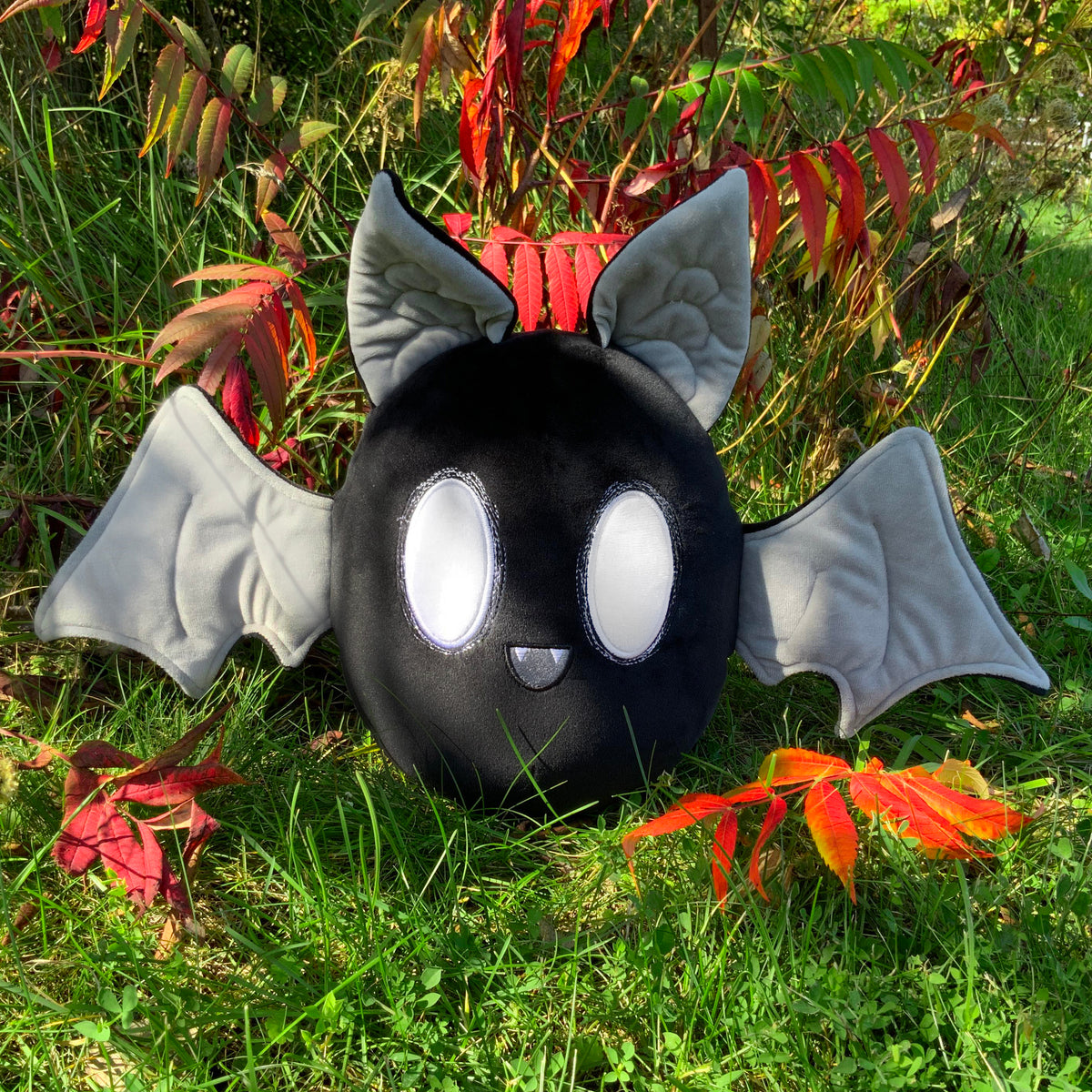 Black Monochrome Baby Bat Mochi Squish Plush Doll – Creepy Kawaii