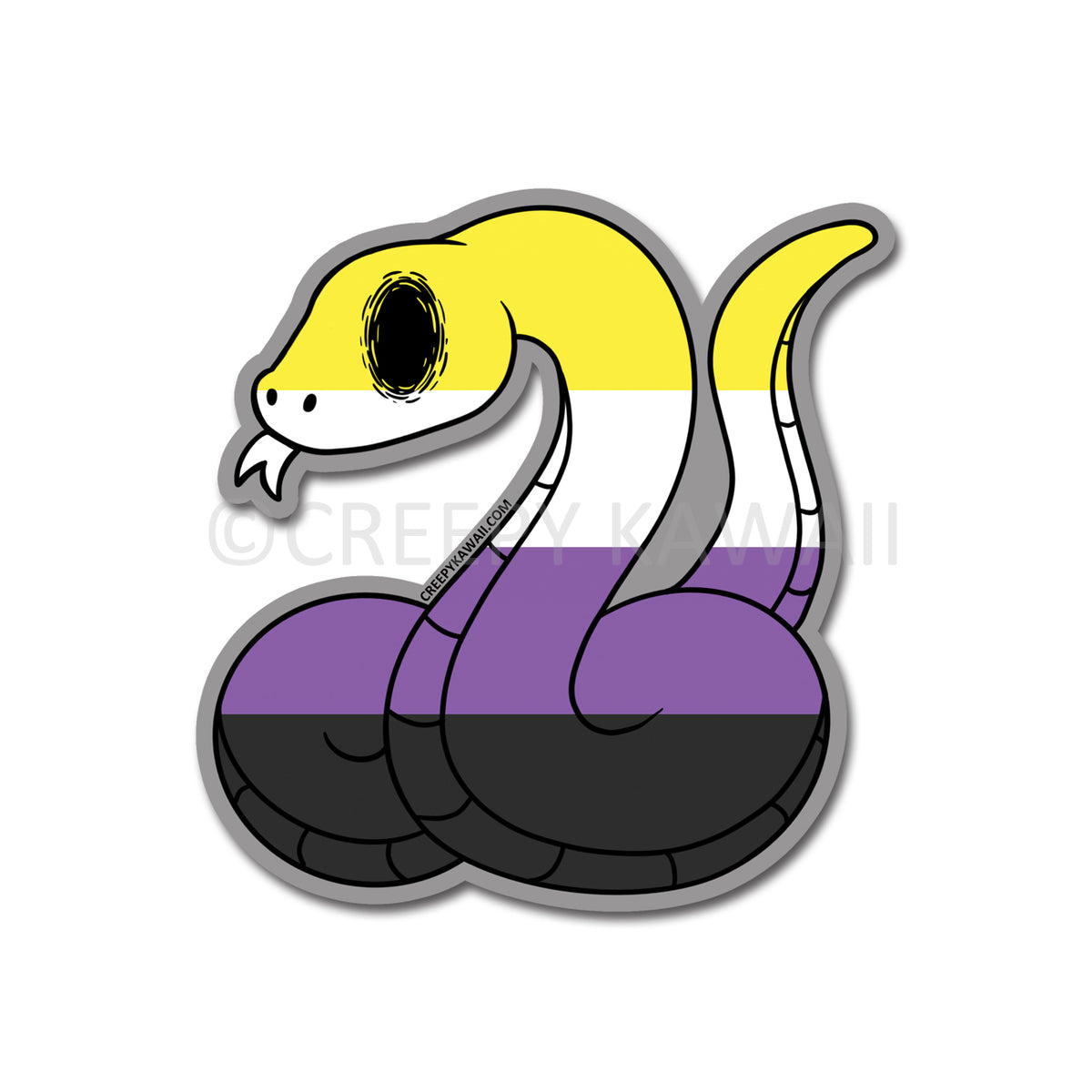 Year of the Snake - Non-binary Colorway - 3 Inch Weatherproof Vinyl St ...