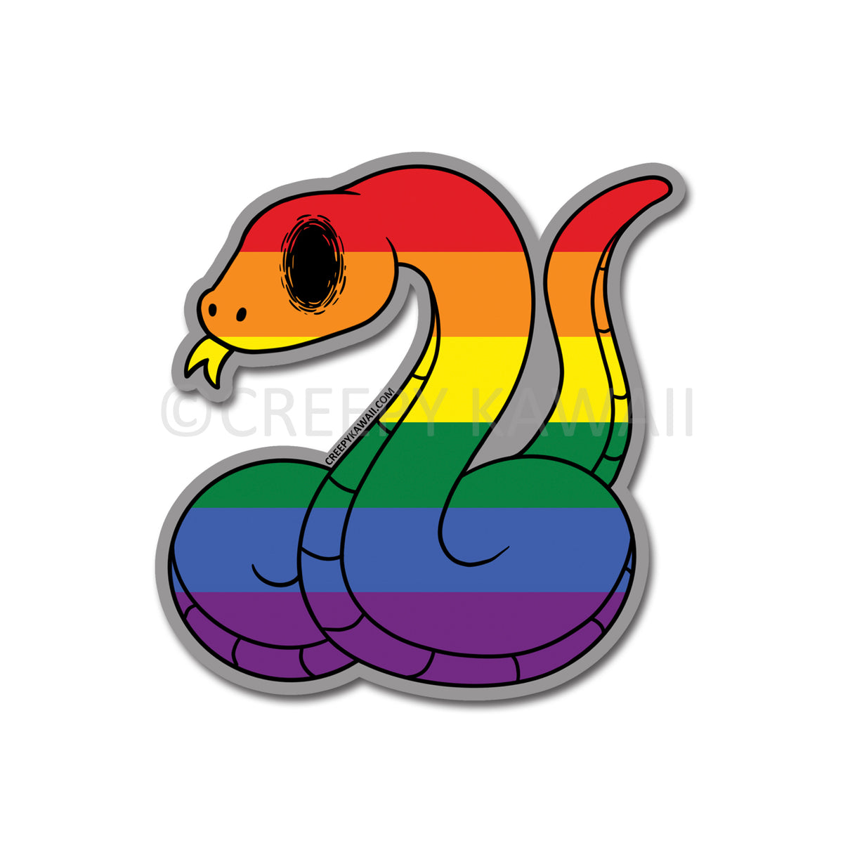 Year of the Snake - Rainbow Colorway - 3 Inch Weatherproof Vinyl Stick ...